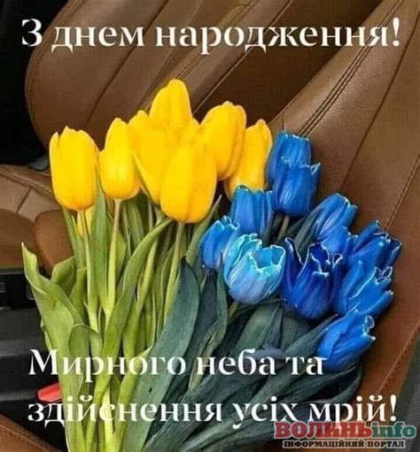 З Днем народження патріотичні привітання листівки у синьо жовтих