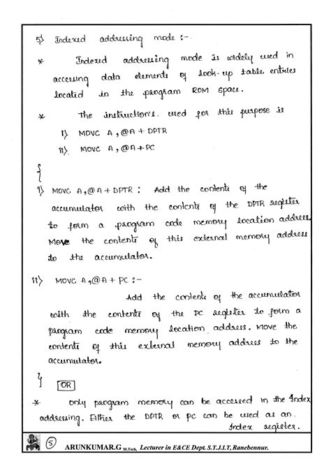 microcontrollers 8051 notes written by arun kumar g associate