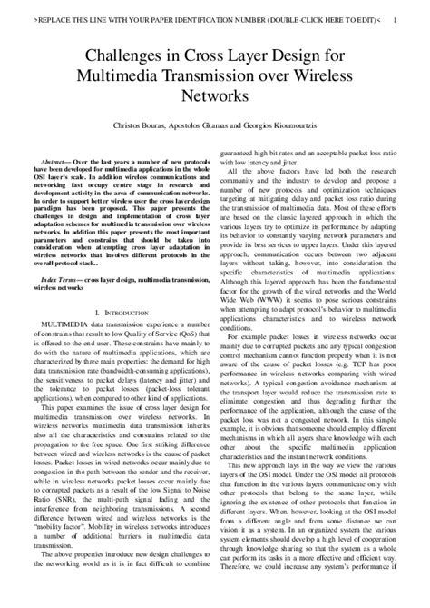 Pdf Challenges In Cross Layer Design For Multimedia Transmission Over