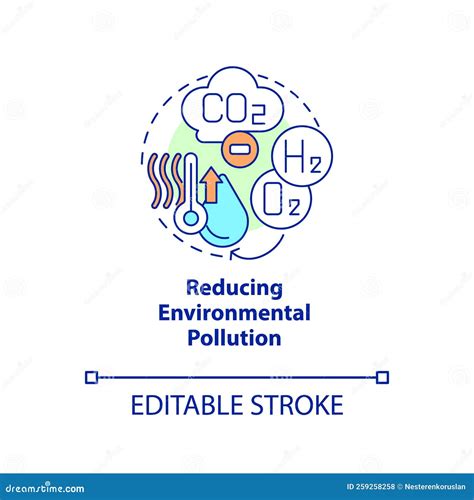 Reducing Environmental Pollution Concept Icon Stock Vector