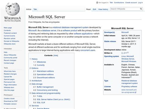 Wikipedia Sql Server Handout For 9th 10th Grade Lesson Planet