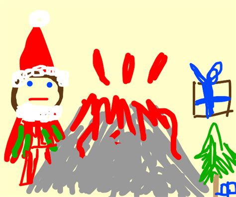 Candy Cane In A Volcano Drawception