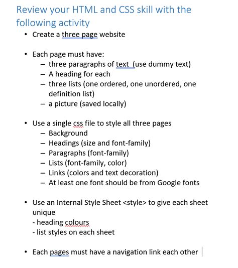 Solved Review Your HTML And CSS Skill With The Following Chegg