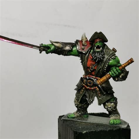3d Print Of Orc Pirate Captain Sword Green Skin Army Warrior