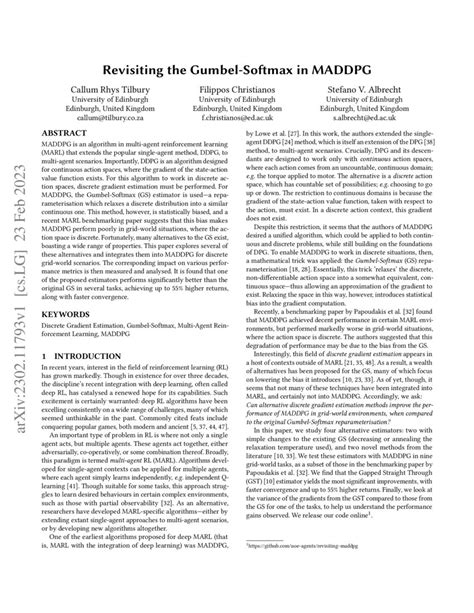 Revisiting The Gumbel Softmax In Maddpg Deepai