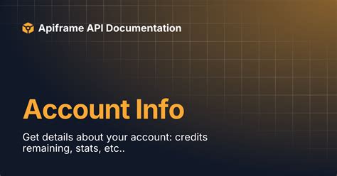 Account Info Apiframe API Documentation