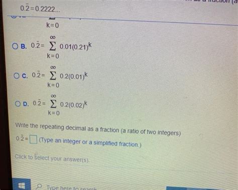 solved write the repeating decimal first as a geometric series and