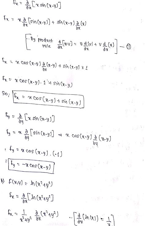 Solved Assignment 7 Partial Derivatives Find The Partial