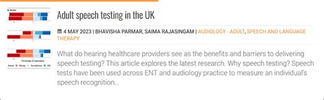 Speech Testing Ent And Audiology News
