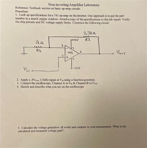 Non Inverting Amplifier Laboratory Reference