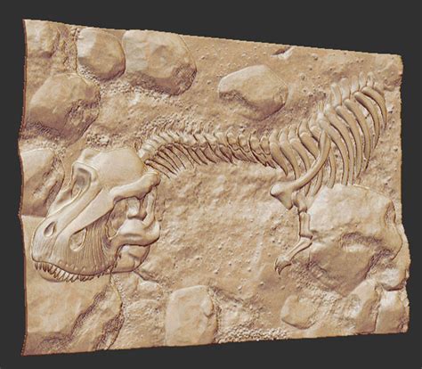 T Rex Fossil 3d Stl File Etsy