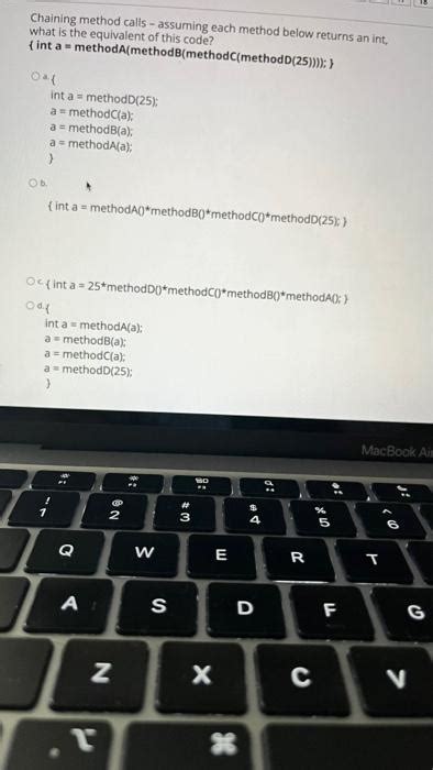 Solved Chaining Method Calis Assuming Each Method Below