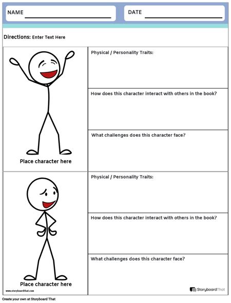 Character Map Graphic Organizer Character Map Worksheet