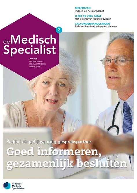 Jaargang 01 Editie 02 Juli 2015 By Federatie Medisch Specialisten Issuu