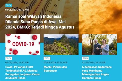 Foto POPULER TREN Suhu Panas Menerjang Indonesia Di Awal Mei Jadwal Laga Indonesia Vs