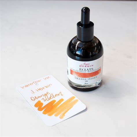 Jacques Herbin Eclats Fine Art Orange Indien Watercolor Ink Bottle Truphae