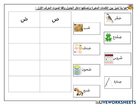 ص ض Free Interactive Worksheets 7242829