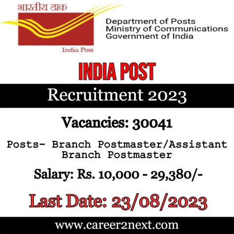 India Post Gds Recruitment 2023 30041 Posts