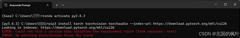 Pytorch安装时报错找不到满足要求的版本：no Matching Distribution Found For Torch Csdn博客