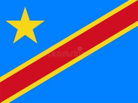 Bandera De La República Democrática Del Congo Con Proporciones