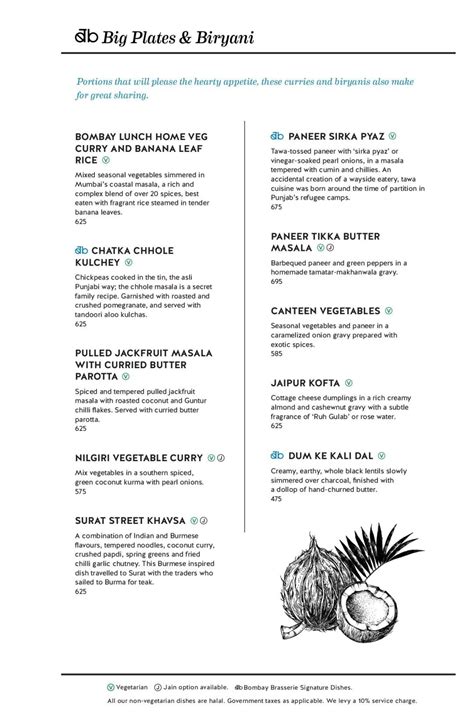 Bombay Brasserie Menu Menu For Bombay Brasserie Colaba South Mumbai