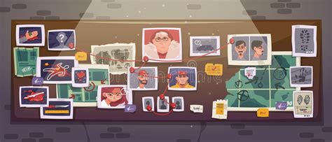 Detective Board Crime Evidence Connections Chart Pinned Newspaper And