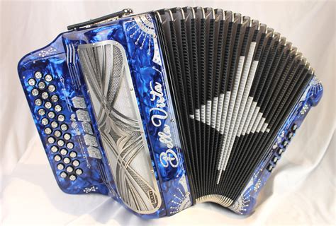 New Blue Chrome Bella Vista Diatonic Button Accordion Lmm Fbbeb Fa