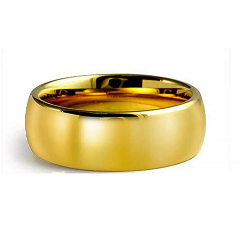 Gold Classic Tungsten Band 8mm Australia Big Discount Mens Rings