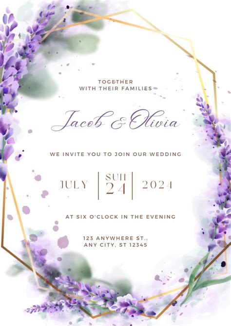 Blank Blue And White Wedding Invitation Templates