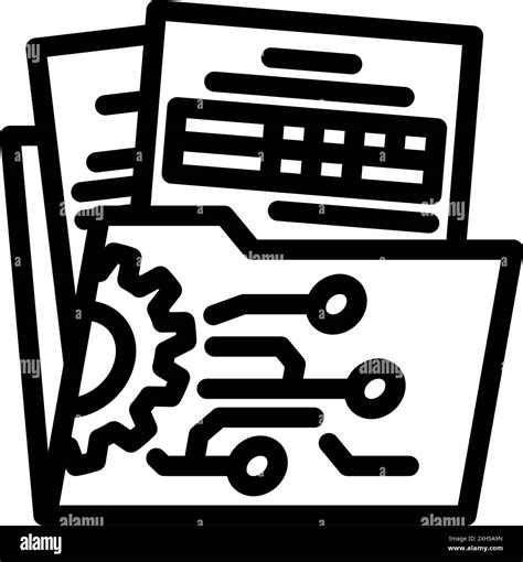 Data Governance Business Process Line Icon Vector Illustration Stock