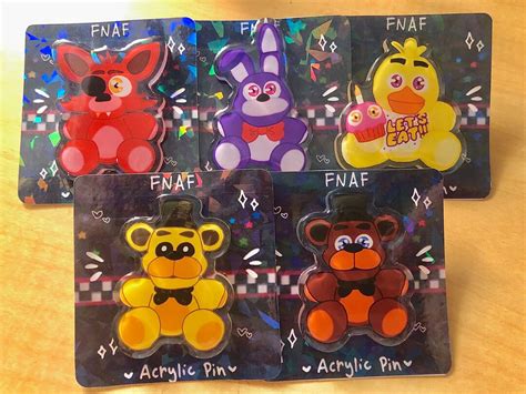 Fnaf Acrylic Pins Etsy