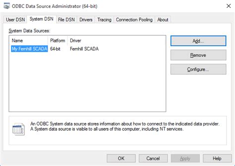 Setting Up An Odbc System Data Source Name Dsn