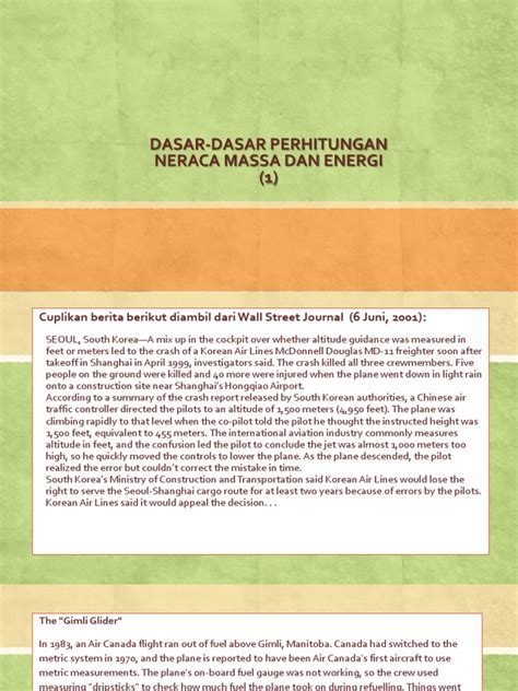 Dasar Dasar Perhitungan Neraca Massa Dan Energi 1 Pdf Mole Unit