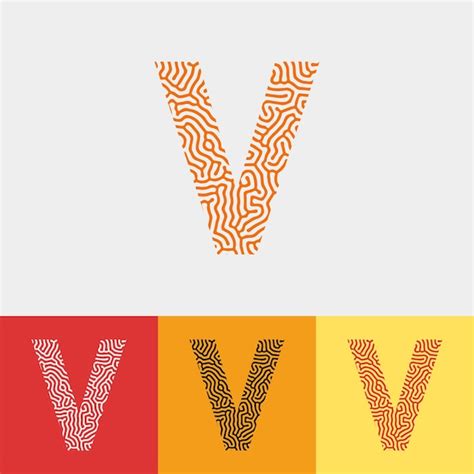 Premium Vector Letter Initial Vector Design With Line Noodle Texture