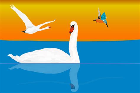 자연과 새 사실적인 이미지 벡터 파란색 노란색 배경입니다 갈색에 대한 스톡 벡터 아트 및 기타 이미지 갈색 경외감 귀여운 Istock