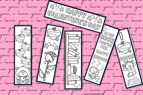 6 Free Valentines Bookmarks To Color Homeschool Of 1