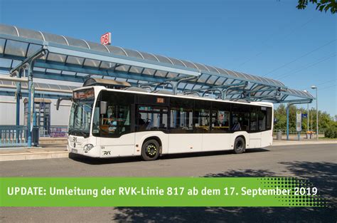 UPDATE: Umleitung der RVK-Linie 817 ab dem 17. September 2019