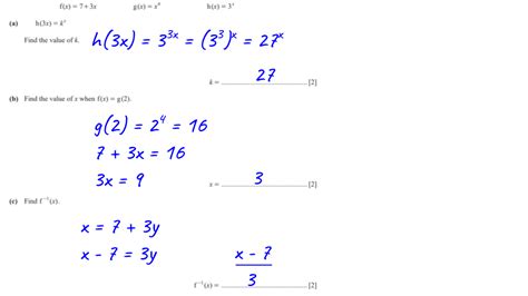 Functions Past Paper Questions For Igcse Cambridge 0580 Revise Right Now