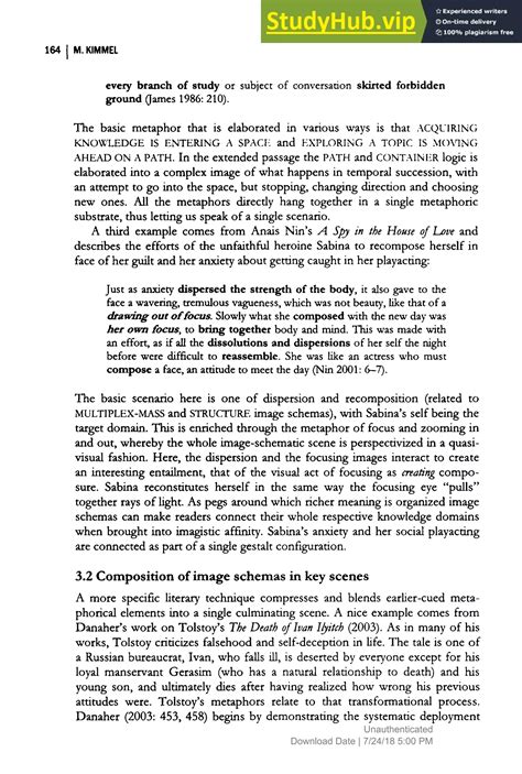 Analyzing Image Schemas In Literature PDF