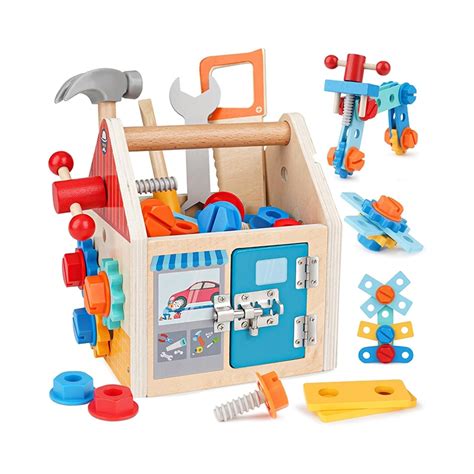 Casuta Montessori De Constructie Cu Unelte Si Suruburi Helgatoys Ro