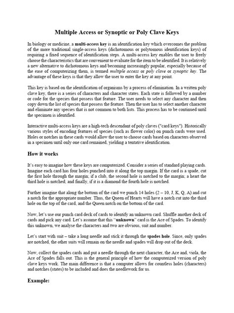 Multiple Access Key Pdf Pollination Multiple Access Key Pdf Pollination