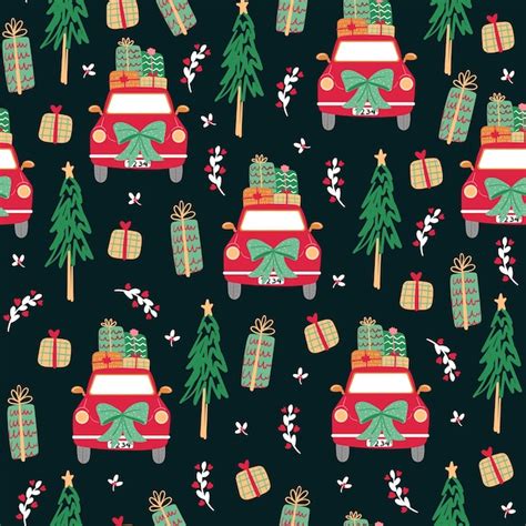 Patrón sin fisuras con el icono de feliz navidad Vector Gratis