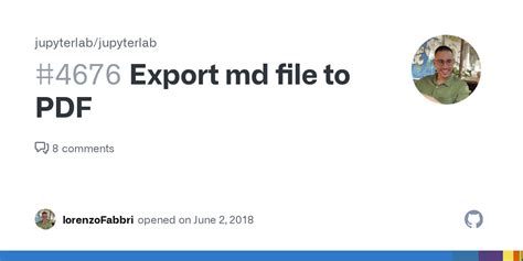 Export Md File To Pdf · Issue 4676 · Jupyterlab Jupyterlab · Github
