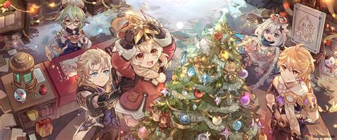 Christmas Eve Genshin Impact Anime Video Game 4k Wallpaper Download