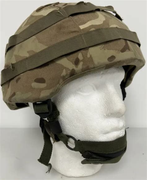 British Military Issue Mk 7 Ballistic Combat Helmet With Mtp Camo Cover