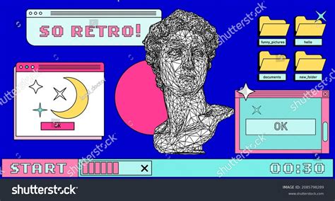 Retro Computer Interface Many Open Tabs Stock Vector Royalty Free