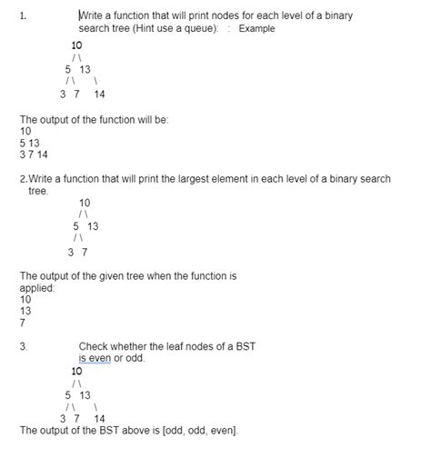 Solved Write A Function That Will Print Nodes For Each Chegg