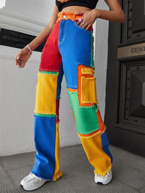Graphic Pattern Wide Leg Jeans Artofit