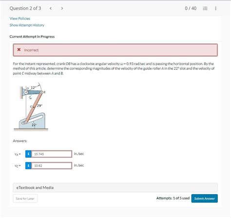 Solved For The Instant Represented Crank Ob Has A Clockwise