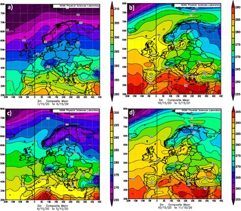 The Spatial Plot Of 2 M Mean Air Temperature In Different Periods Of